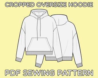 Oversize Hoodie PDF Sewing Pattern Sizes XS / S / M / L / XL | Etsy