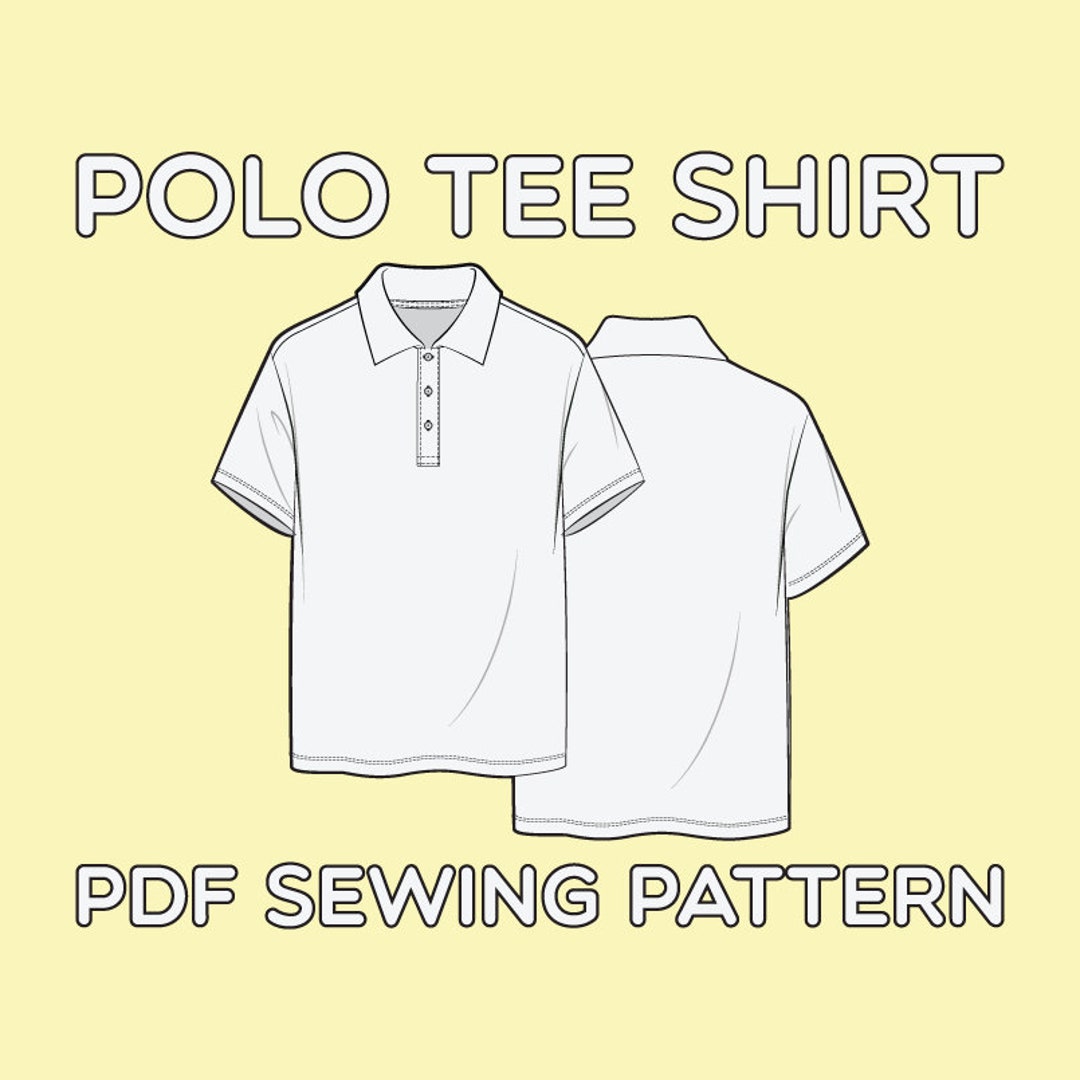Polo Tee Shirt PDF Sewing Pattern Sizes XS / S / M / L / XL - Etsy