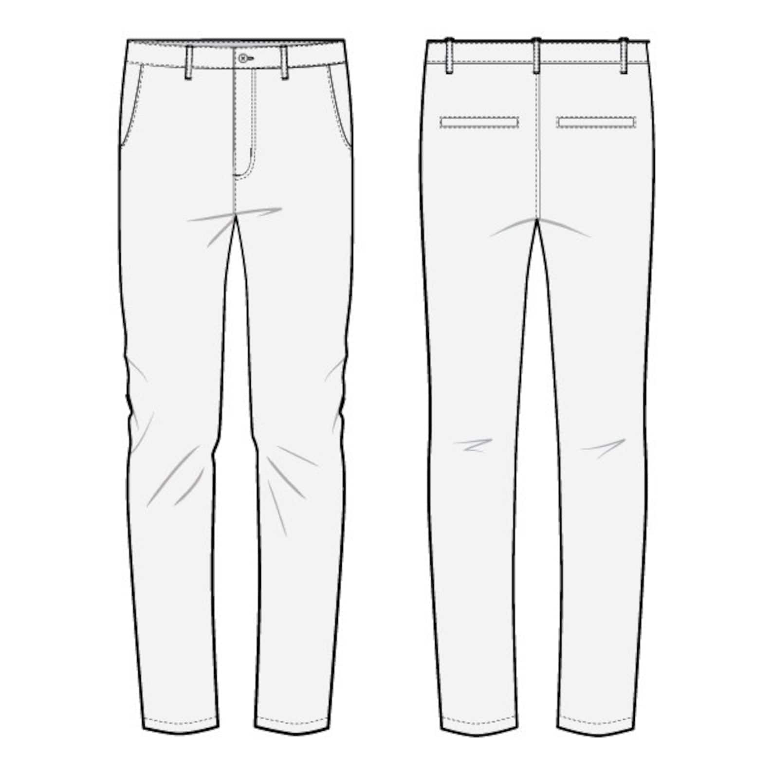 Slim Fit Trousers PDF Sewing Pattern Sizes 28 / 29 / 30 / 31 / - Etsy ...