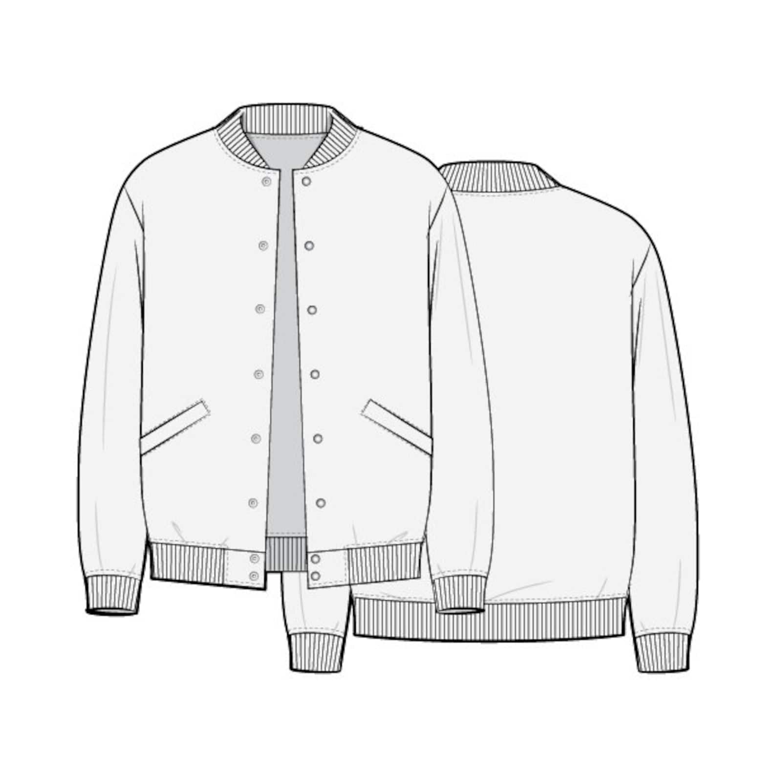 Varsity Jacket PDF Sewing Pattern Sizes XS / S / M / L / XL - Etsy