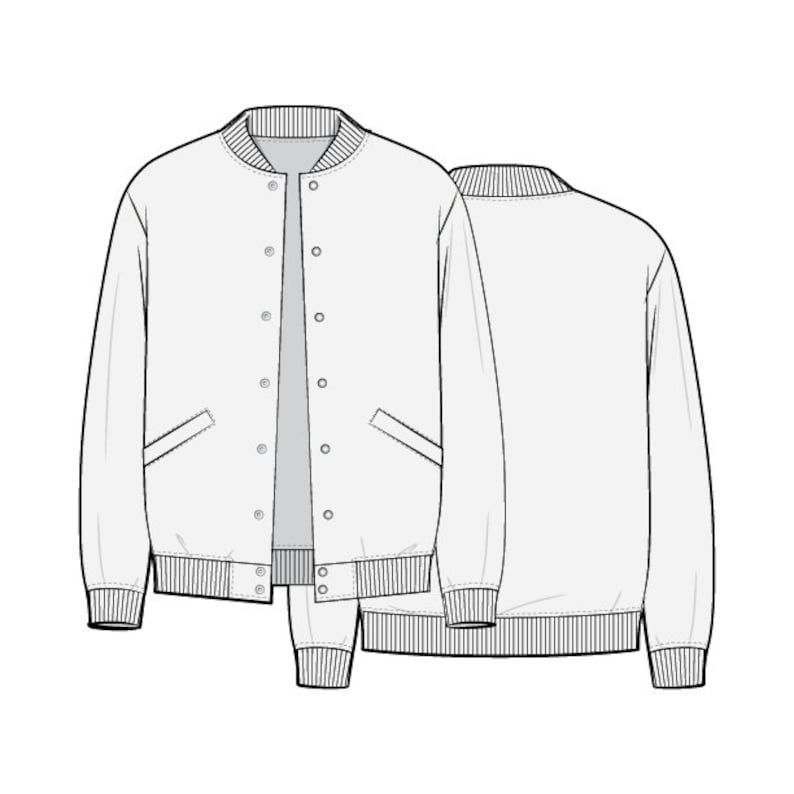 Varsity Jacket PDF Sewing Pattern Sizes XS / S / M / L / XL - Etsy