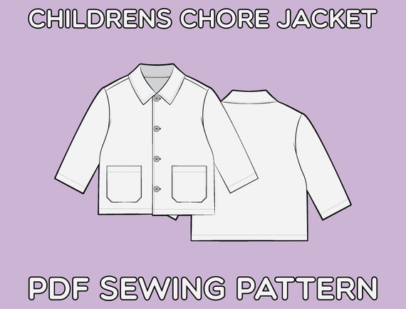 Children's Chore Jacket PDF Sewing Pattern Sizes 0-3M / - Etsy