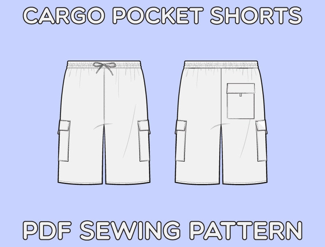 Cargo Pocket Shorts PDF Sewing Pattern Sizes XS / S / M / L / | Etsy