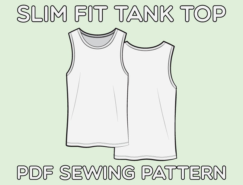Slim Fit Tank Top PDF Sewing Pattern Sizes XS / S / M / L / XL | Etsy