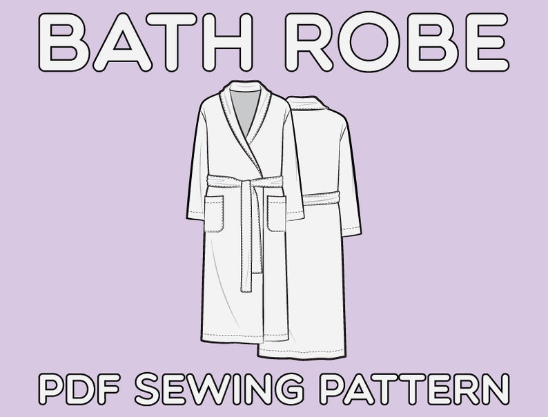 Bath Robe PDF Sewing Pattern Sizes XS / S / M / L / XL | Etsy