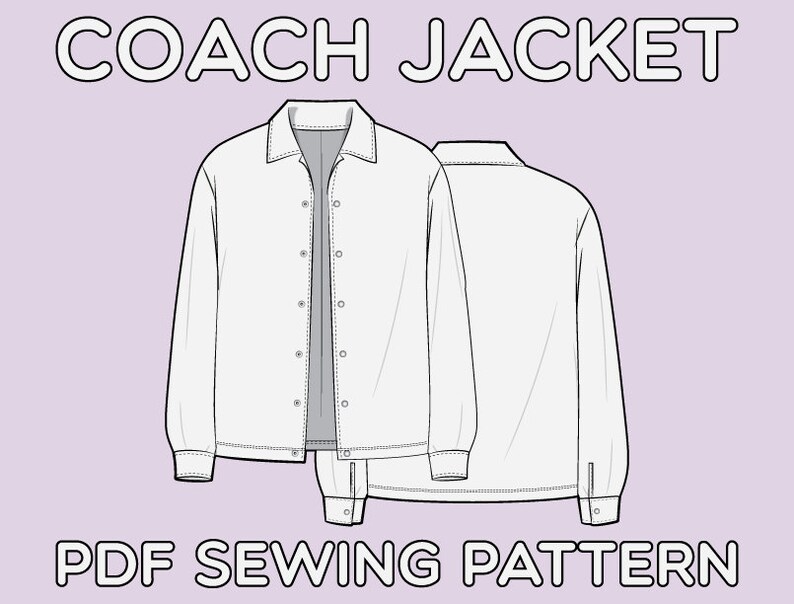 Coach Jacket PDF Sewing Pattern Sizes XS / S / M / L / XL | Etsy UK