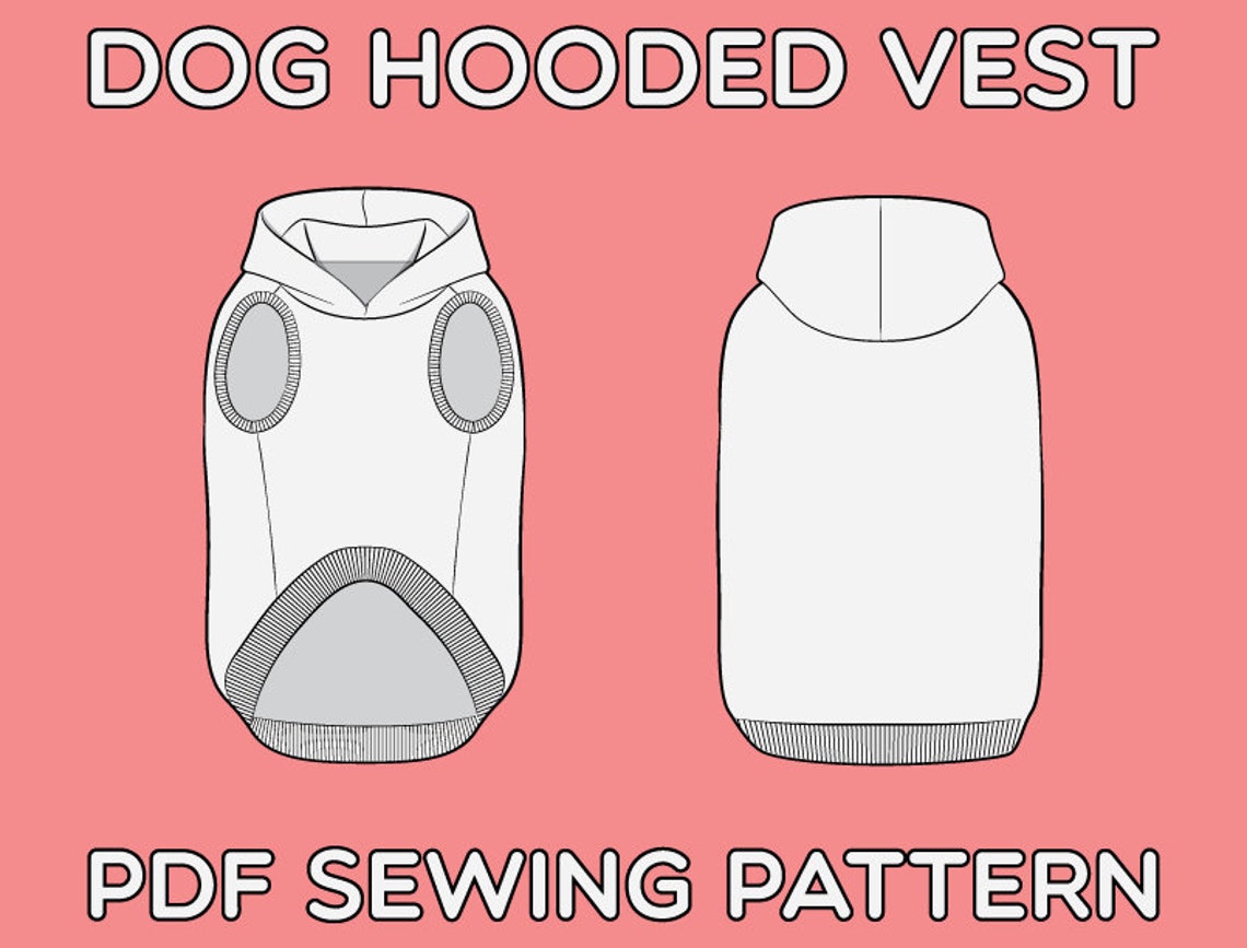 Dog Hooded Vest PDF Sewing Pattern Sizes XS / S / M / L / XL / - Etsy