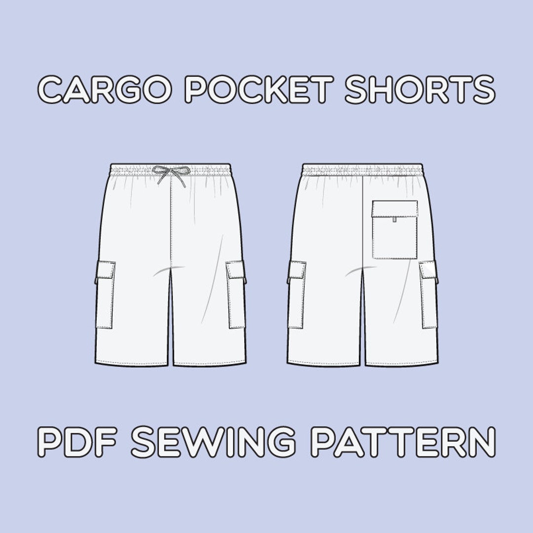 Cargo Pocket Shorts PDF Sewing Pattern Sizes XS / S / M / L / XL - Etsy