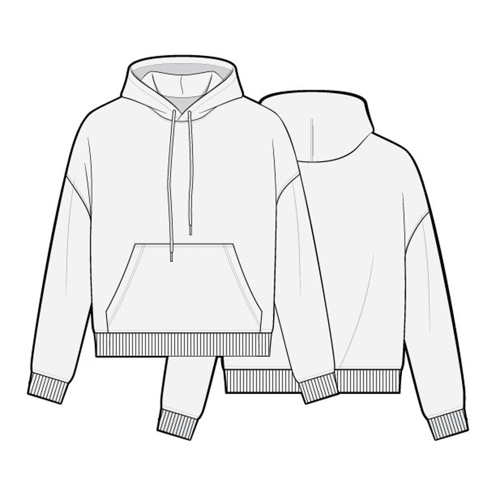 Cropped Oversize Hoodie PDF Sewing Pattern Sizes XS / S / M / - Etsy