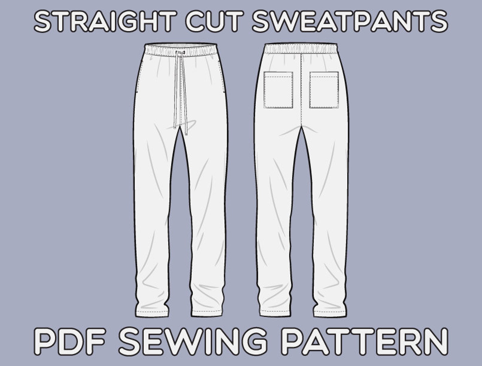 Straight Cut Sweatpants PDF Sewing Pattern Sizes XS / S / M / - Etsy