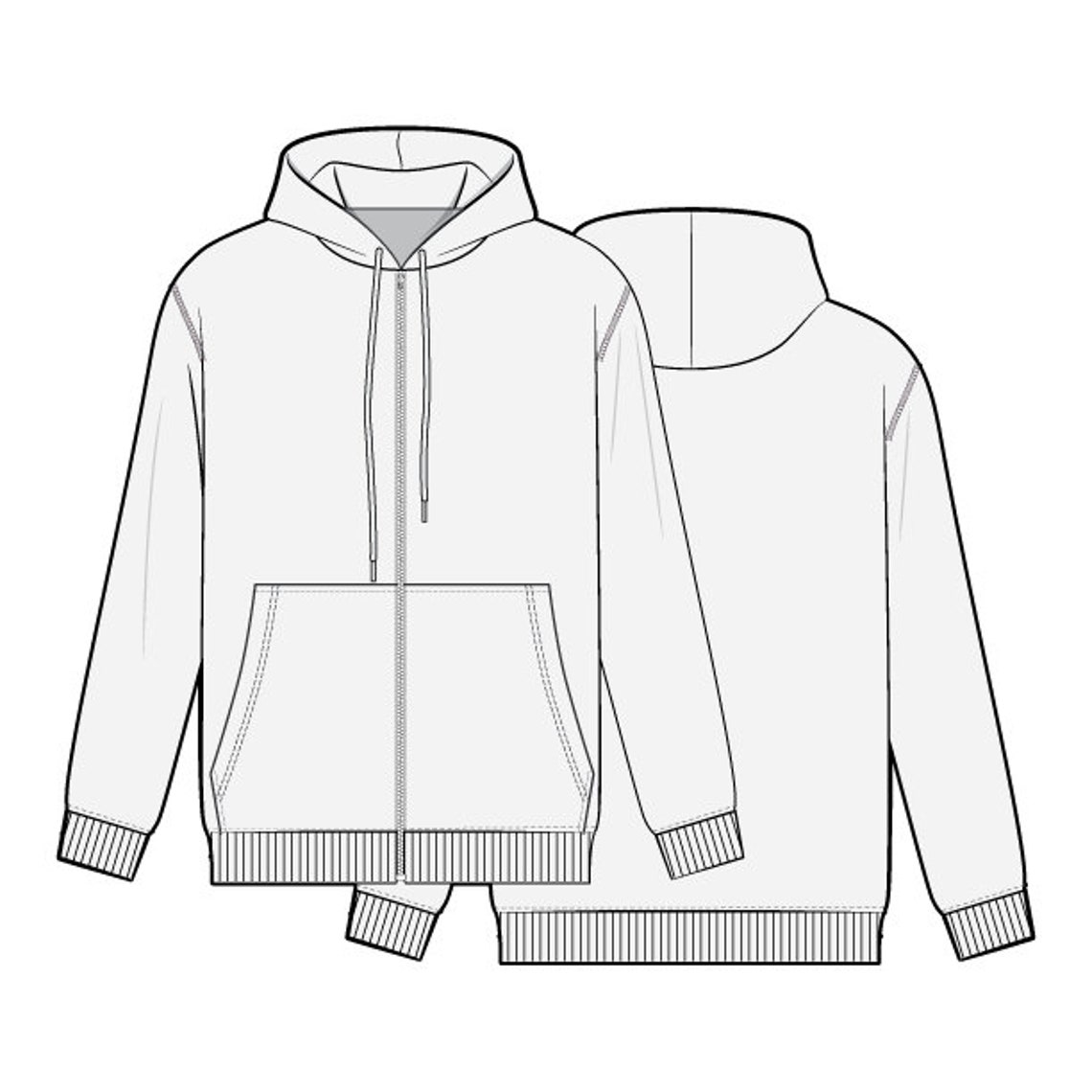 Zip up Hoodie PDF Sewing Pattern Sizes XS / S / M / L / XL - Etsy