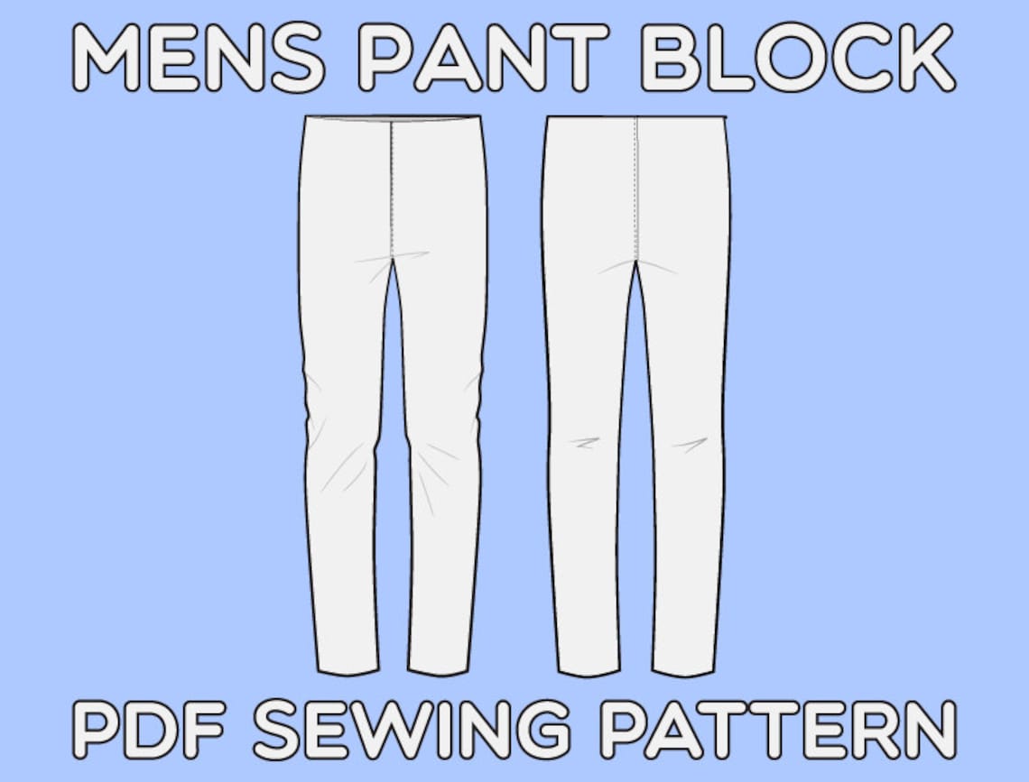Mens Pant Block PDF Pattern Sizes 28 / 29 / 30 / 31 / 32 / 33 - Etsy