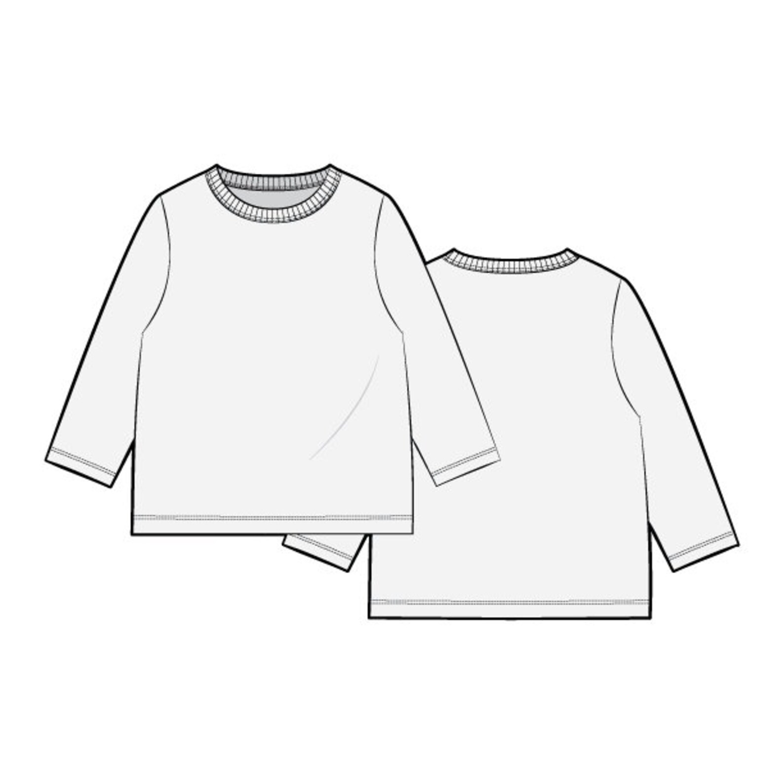 Children's Long Sleeve Tee Shirt PDF Sewing Pattern Sizes - Etsy