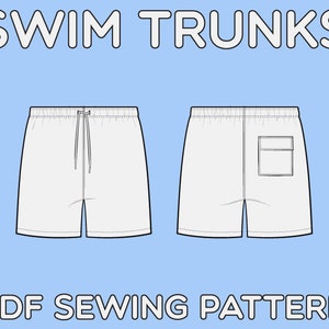 Swim Trunks PDF Sewing Pattern Sizes XS / S / M / L / XL - Etsy