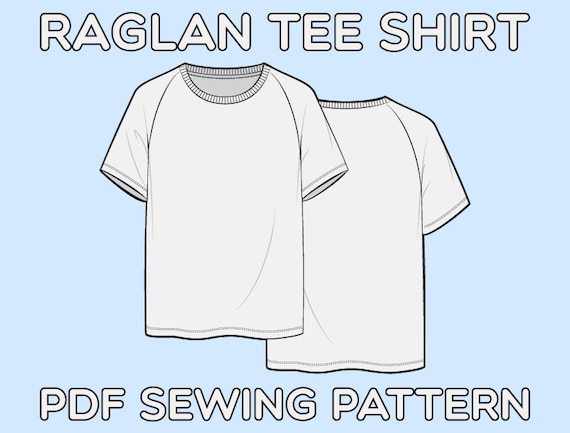 Raglan Tee Shirt PDF Sewing Pattern Sizes XS / S / M / L / XL - Etsy