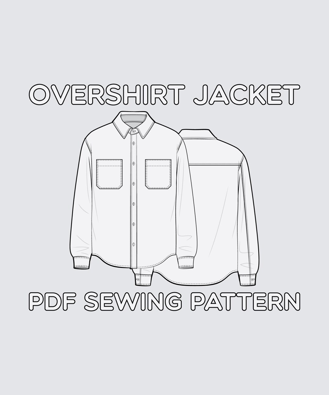 Overshirt Jacket Sewing Pattern PDF Sizes XS / S / M / L / XL - Etsy