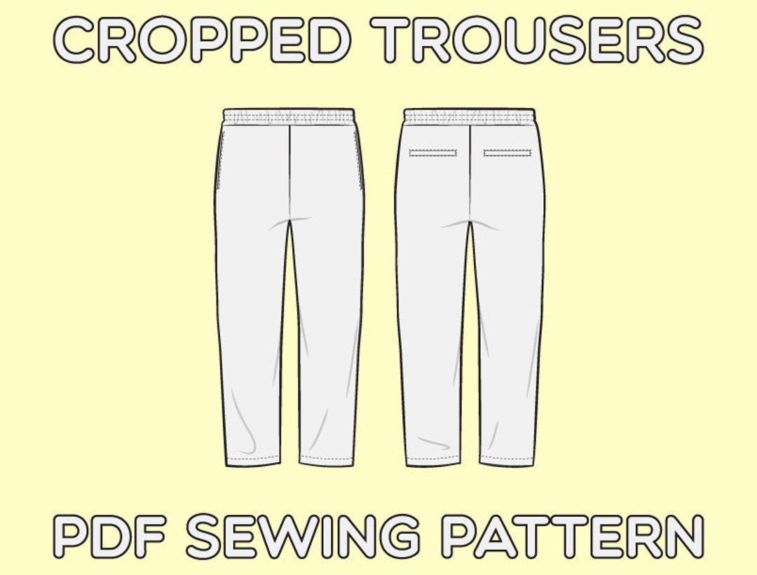 Cropped Trousers PDF Sewing Pattern Sizes XS / S / M / L / XL - Etsy