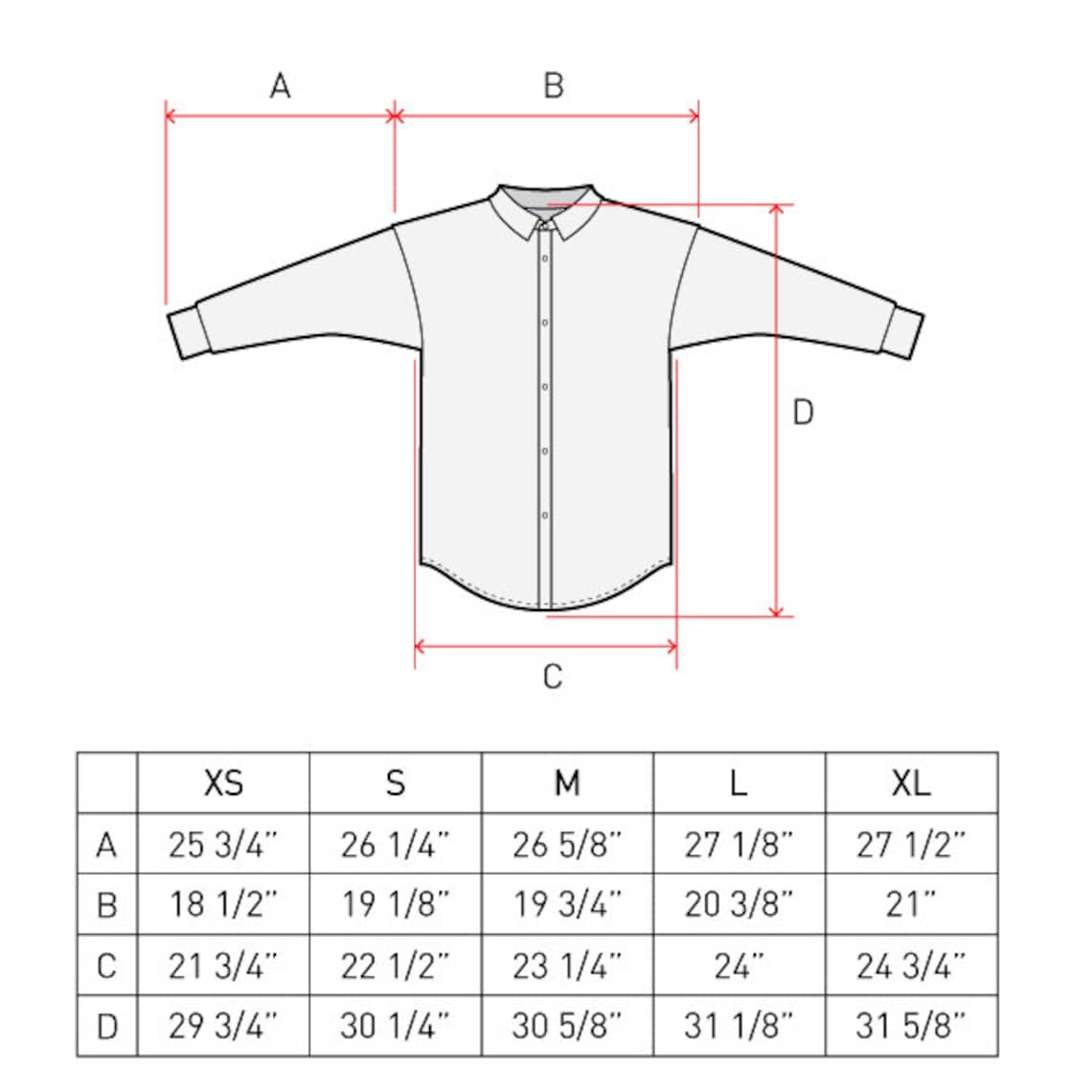 Button up Shirt PDF Sewing Pattern Sizes XS / S / M / L / XL - Etsy