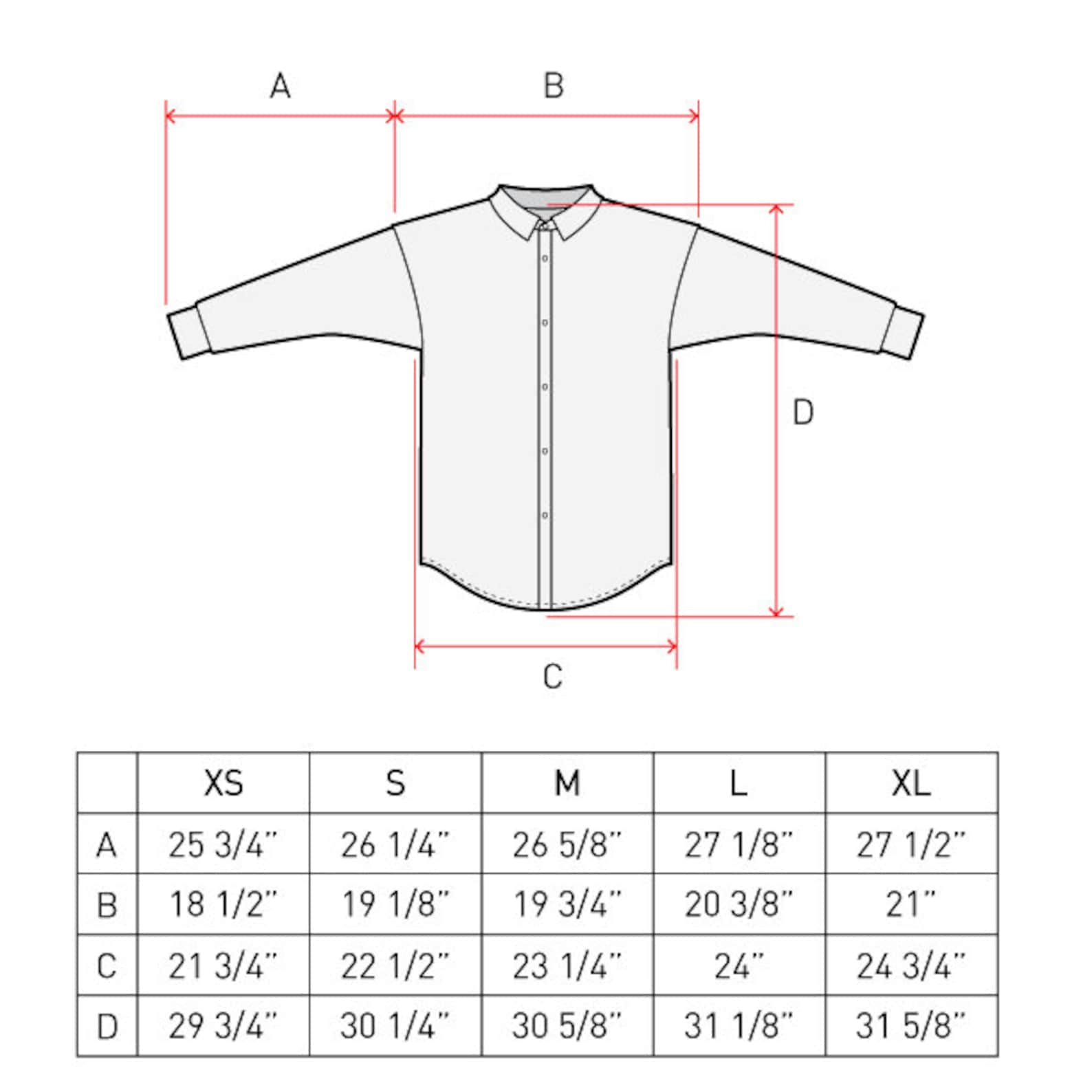 Button up Shirt PDF Sewing Pattern Sizes XS / S / M / L / XL - Etsy