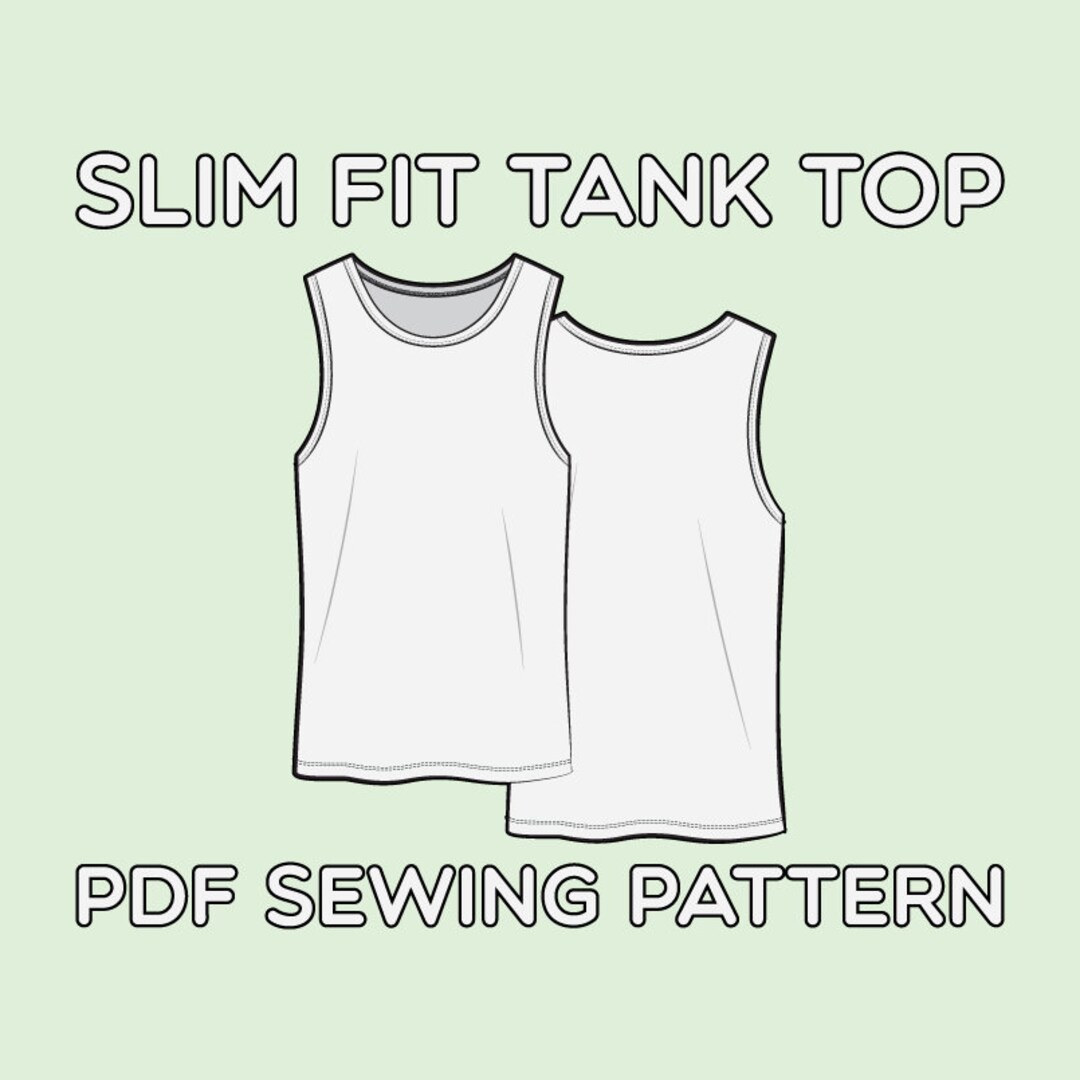 Slim Fit Tank Top PDF Sewing Pattern Sizes XS / S / M / L / XL - Etsy