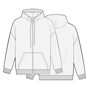 Oversize Zipper Hoodie PDF Sewing Pattern Sizes XS / S / M / L / XL - Etsy