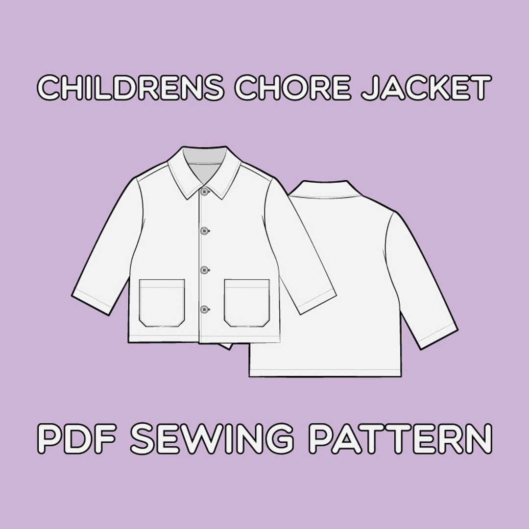 Children's Chore Jacket PDF Sewing Pattern Sizes 0-3M to T7 - Etsy