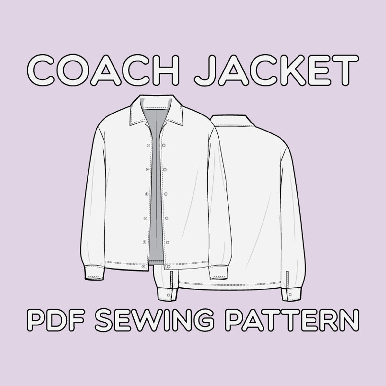 Coach Jacket PDF Sewing Pattern Sizes XS / S / M / L / XL - Etsy