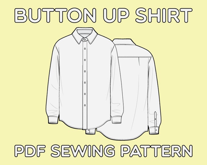 70s Knit Collar Shirt - PDF Sewing Pattern - Unisex Sizes XS-XXL - Etsy ...
