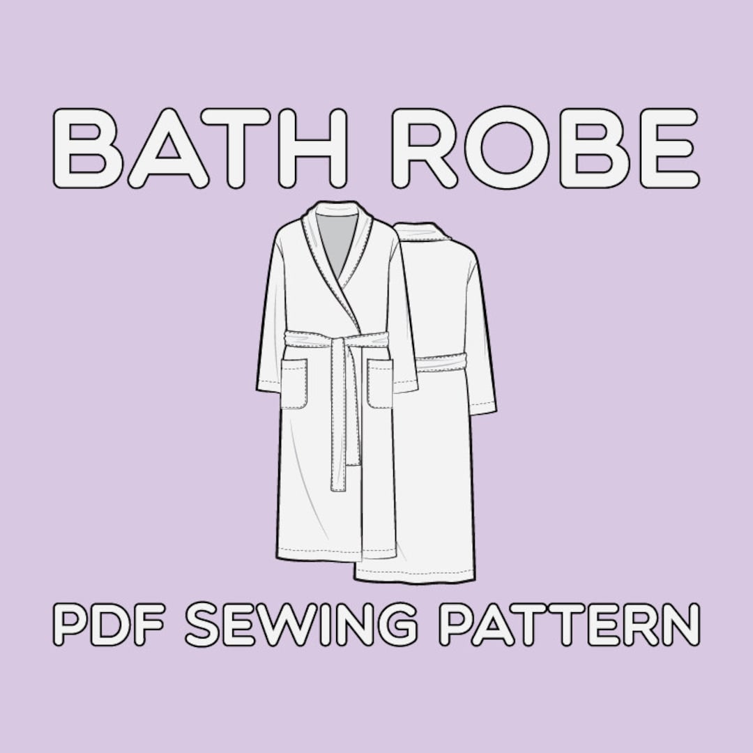 Bath Robe PDF Sewing Pattern Sizes XS / S / M / L / XL - Etsy