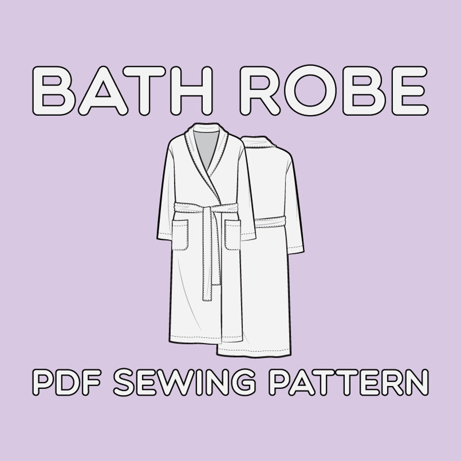 Bath Robe PDF Sewing Pattern Sizes XS / S / M / L / XL - Etsy