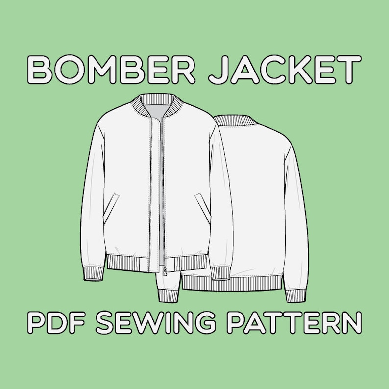 Bomber Jacket PDF Sewing Pattern Sizes XS / S / M / L / XL - Etsy