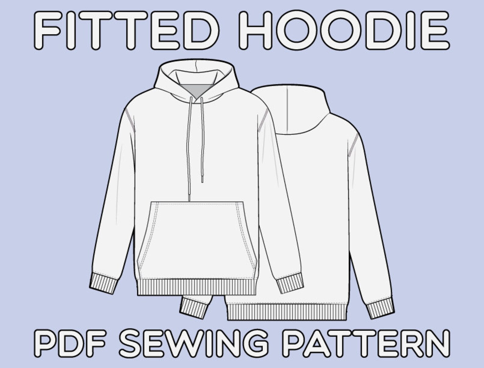 Hoodie PDF Sewing Pattern Sizes XS / S / M / L / XL - Etsy