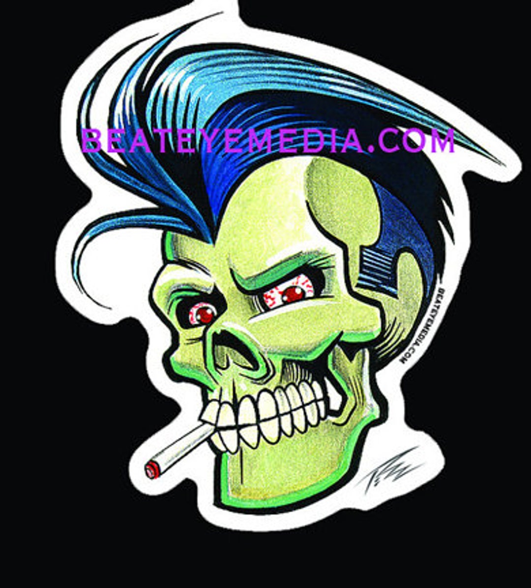 Greaser Skull Tattoo