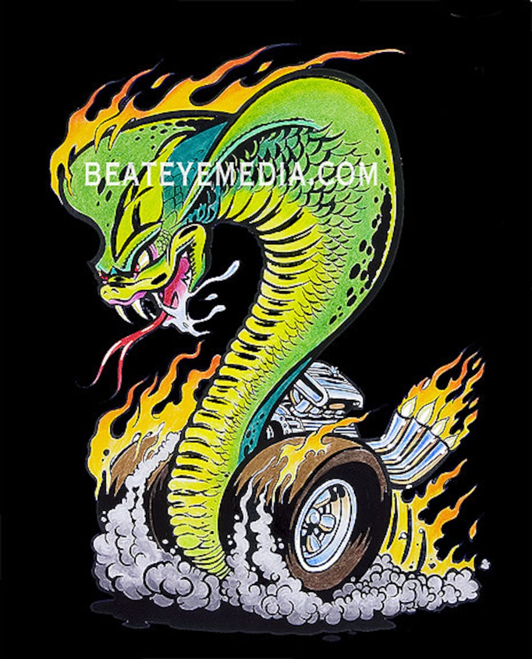 Pizz,sticker,tattoo,cobra,rat Rod,comic Art,comic,snake,hot Rod,rat ...