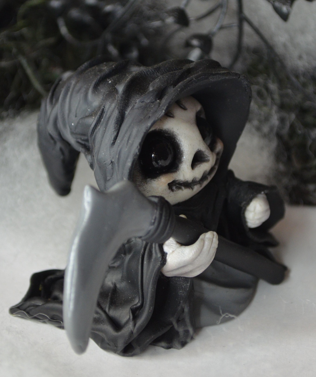 Halloween Grim Reaper Polymer Clay Fantasy Fairy Art Doll the Frinkles ...