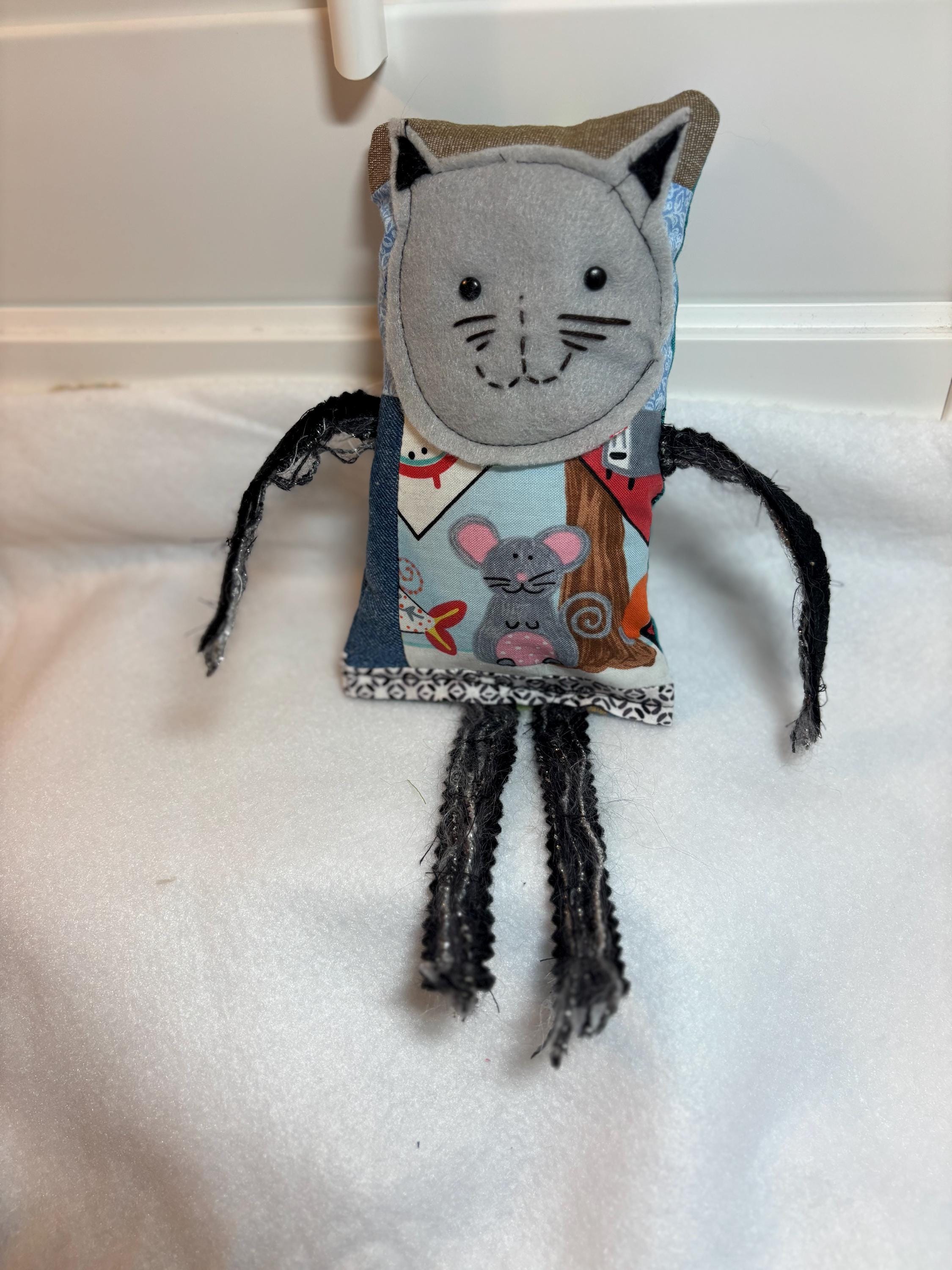 Scrappy Doll, Quirky Doll, Quilted Fabric Doll, Handmade Doll, Stuffed ...