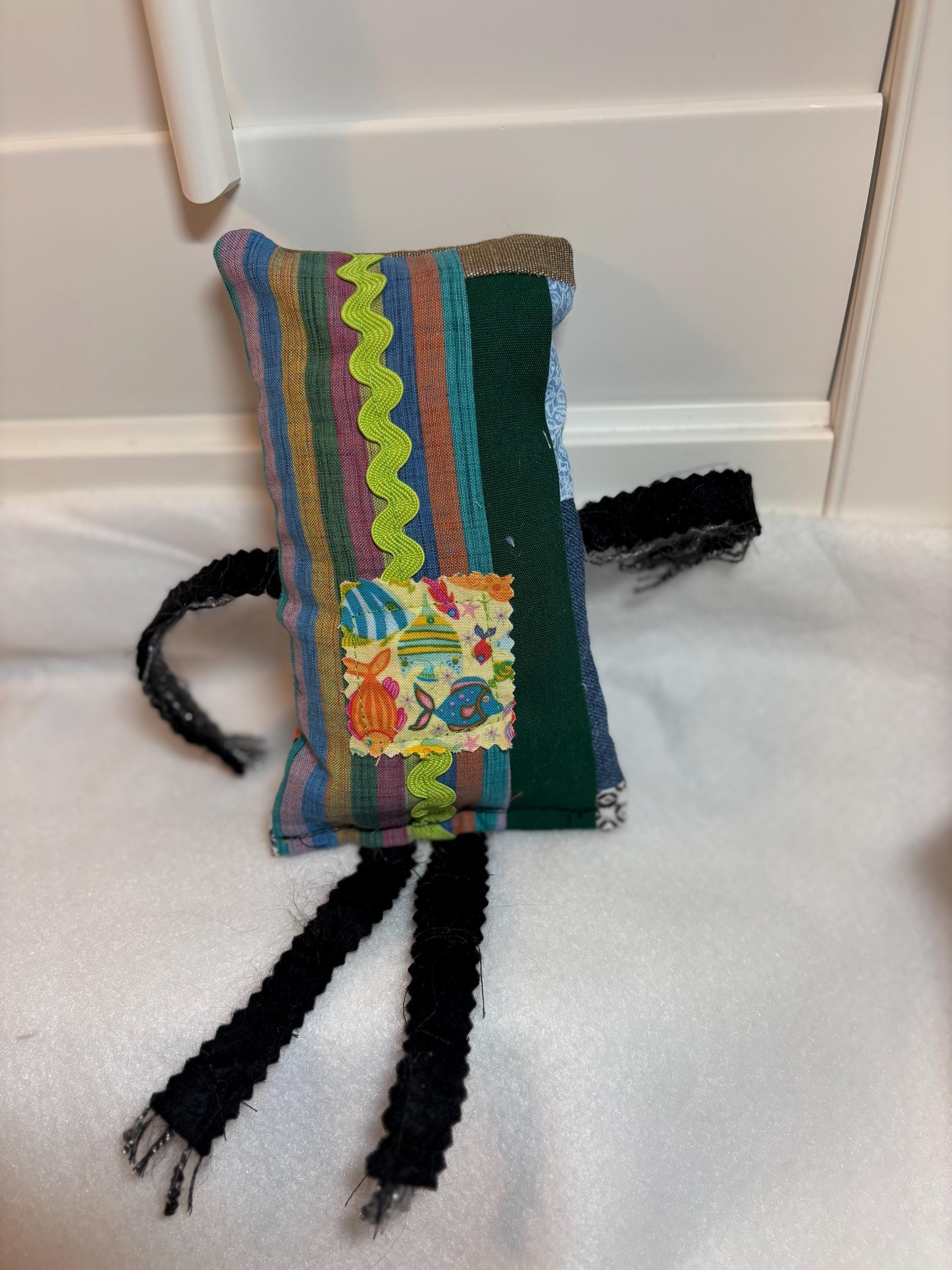 Scrappy Doll, Quirky Doll, Quilted Fabric Doll, Handmade Doll, Stuffed ...