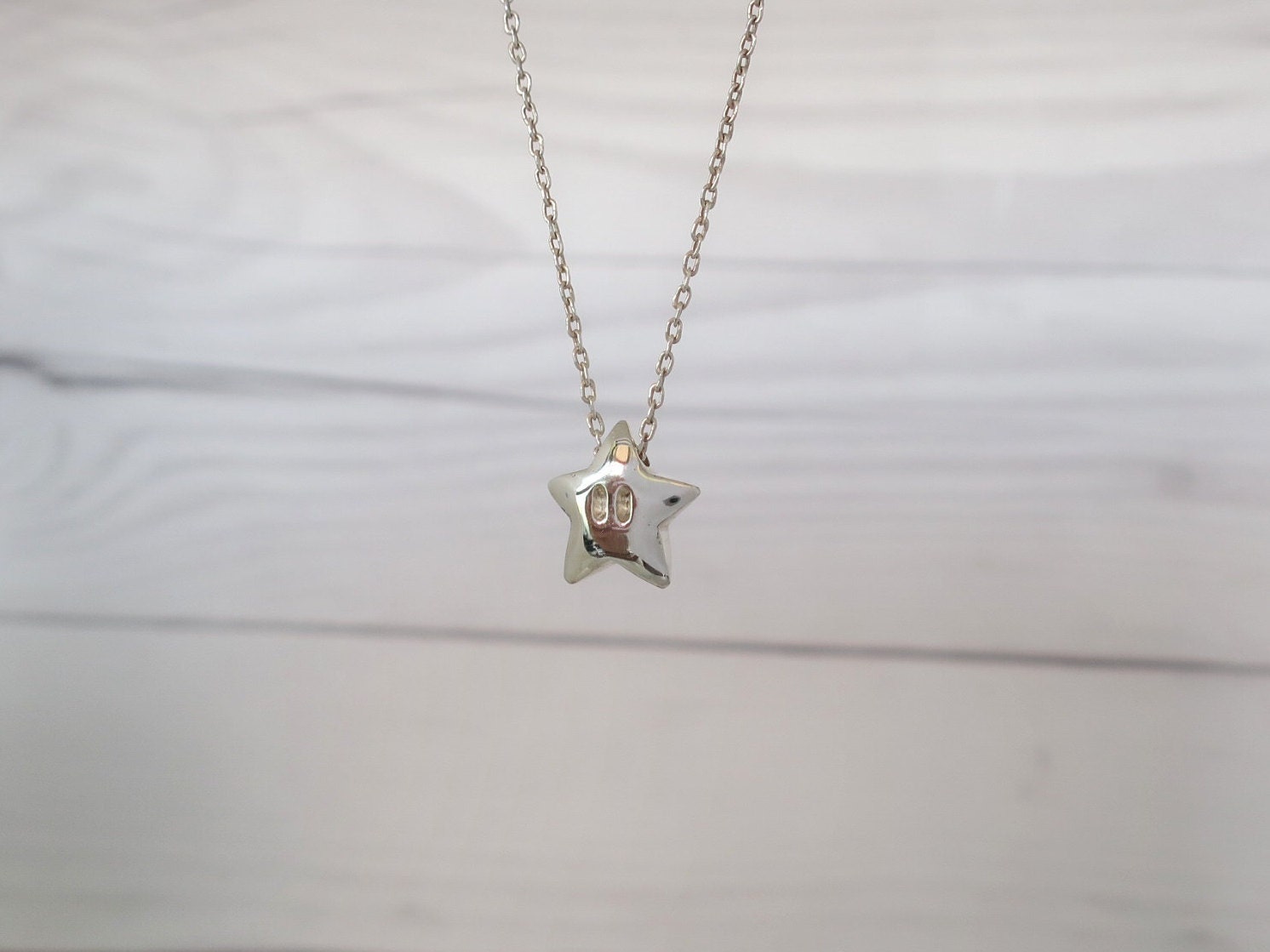 Sterling silver Mario star pendant necklace Star pendant | Etsy