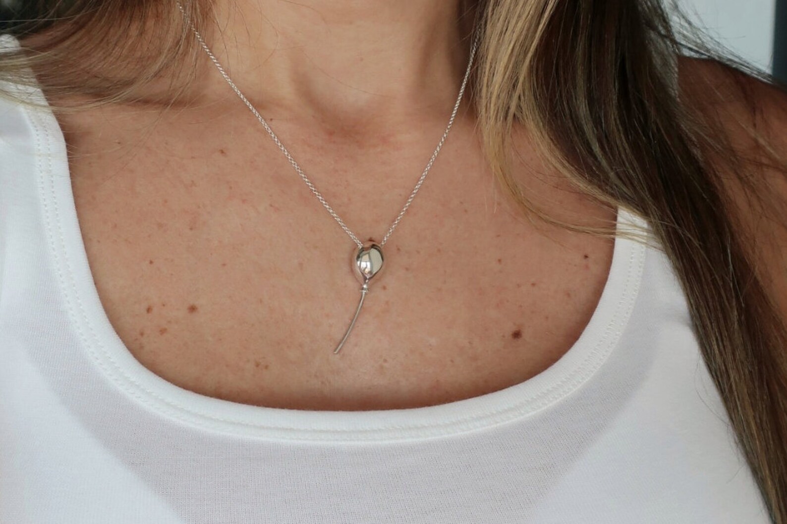 925 Sterling Silver Balloon Pendant Necklace Balloon Jewelry - Etsy