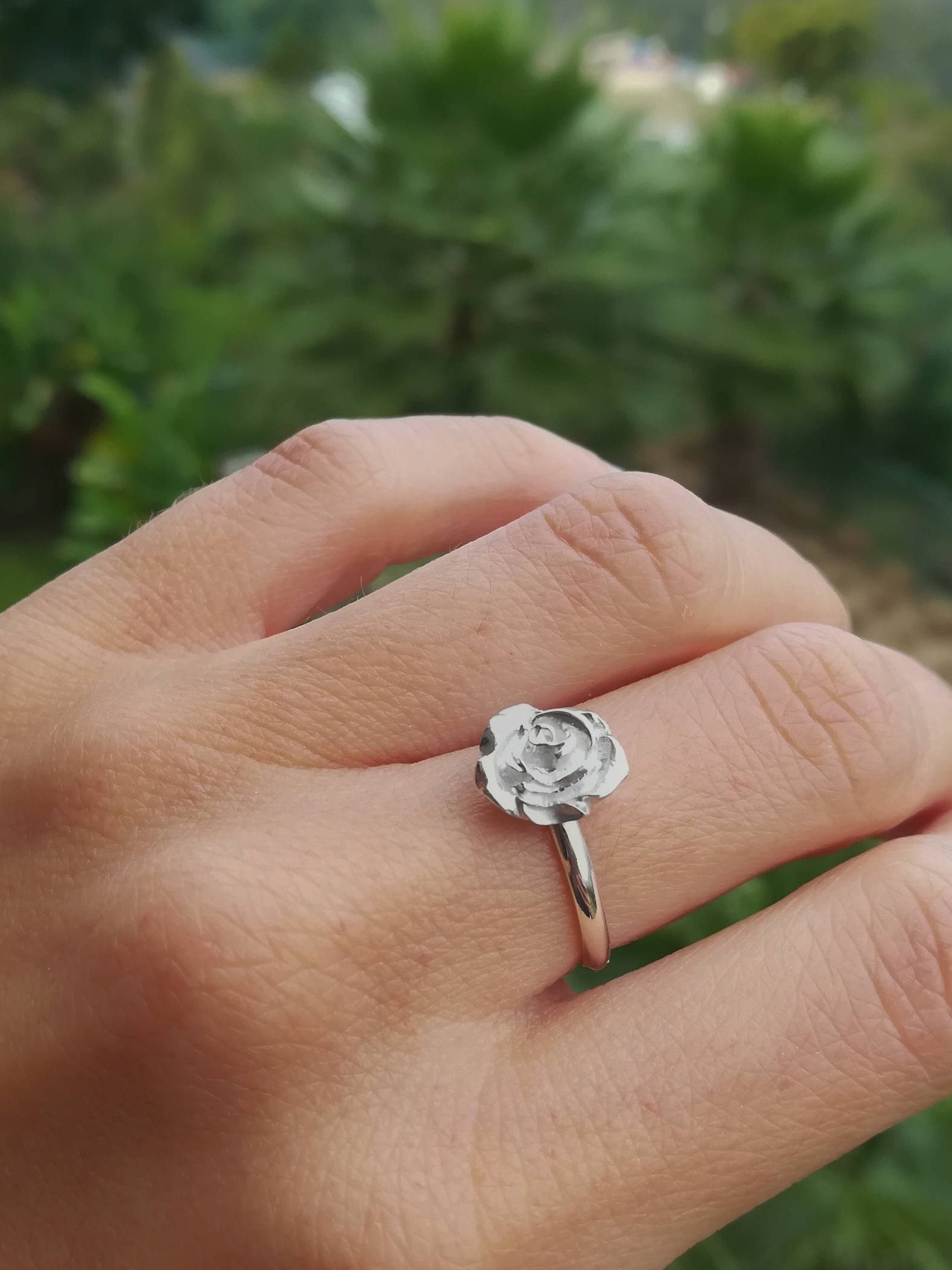Sterling Silver Rose Ring Rose Ring Small Rose Ring - Etsy