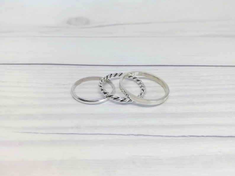 Sterling silver stacking ring set Minimalist rings Silver | Etsy