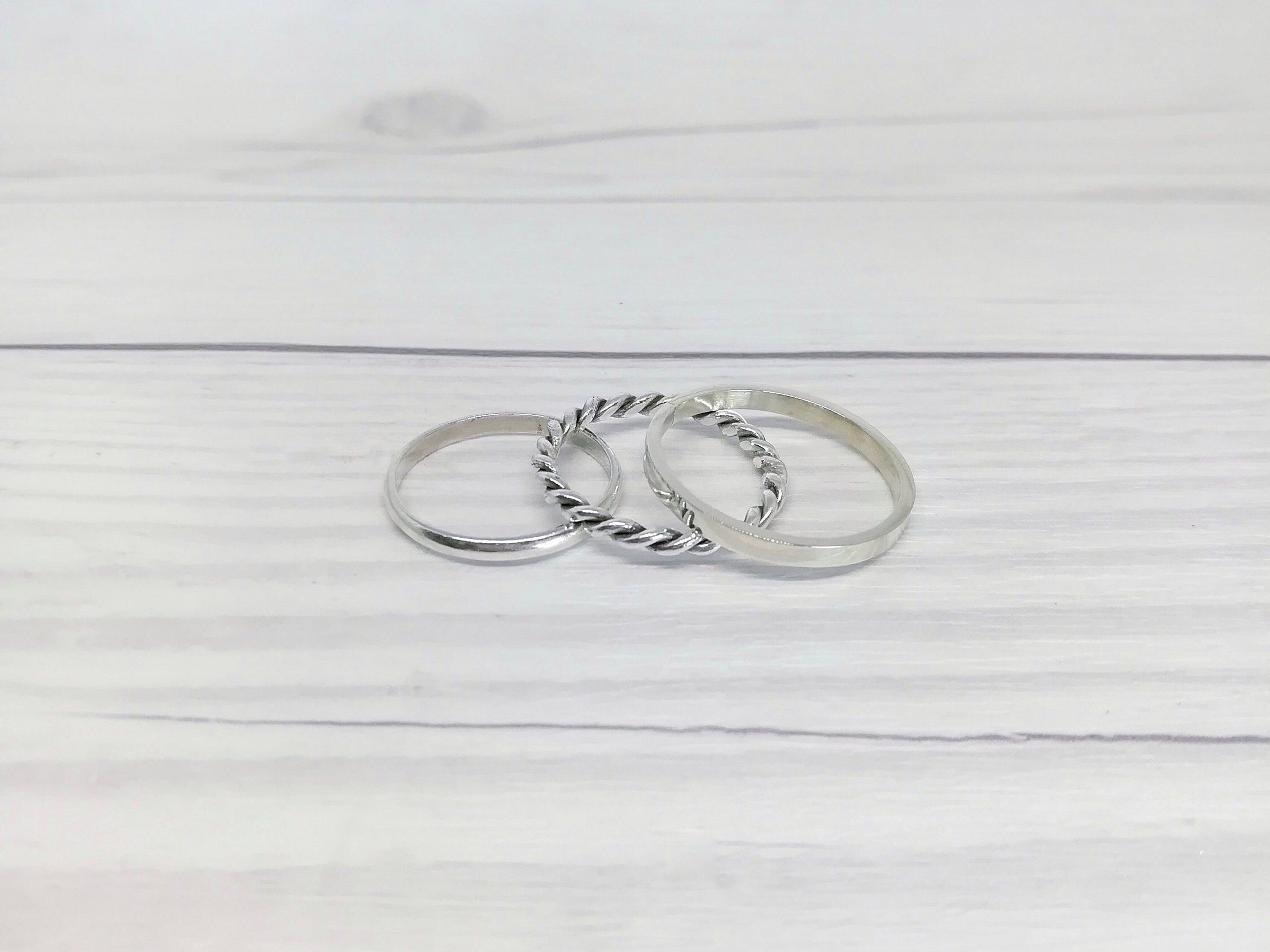 Sterling silver stacking ring set Minimalist rings Silver | Etsy