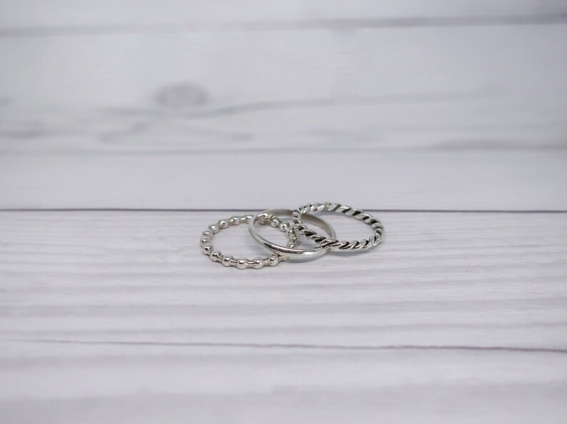 Sterling silver stacking ring set Minimalist rings Silver | Etsy