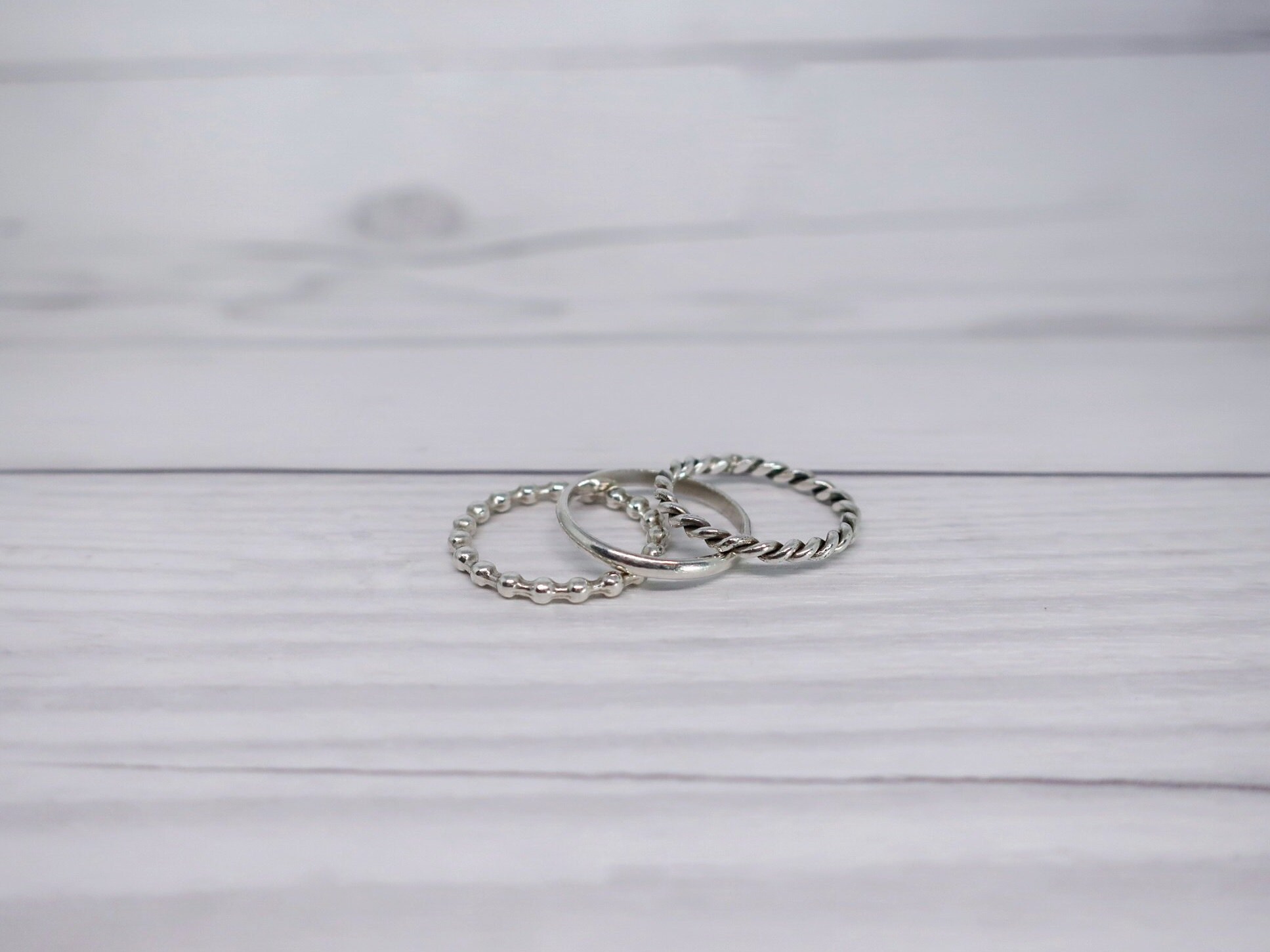 Sterling silver stacking ring set Minimalist rings Silver | Etsy