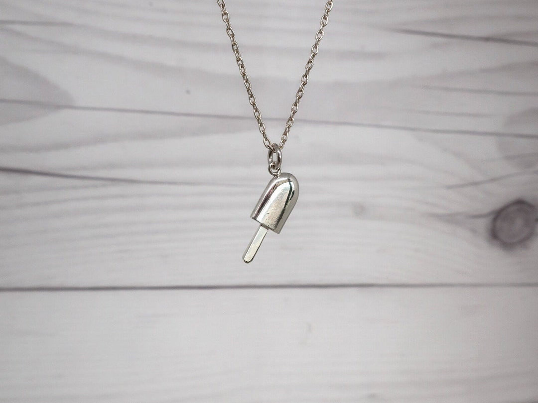 Sterling Silver Popsicle Necklace - Popsicle Pendant - Popsicle Charm ...