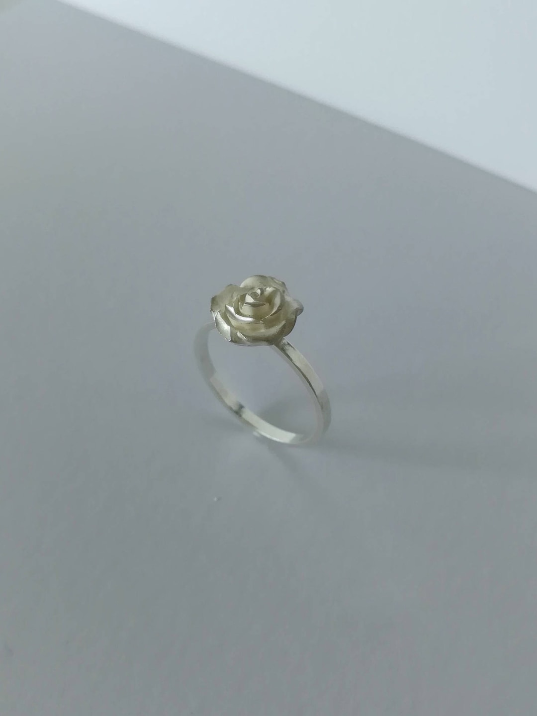 Sterling Silver Rose Ring - Rose Ring - Small Rose Ring - Flower Ring ...