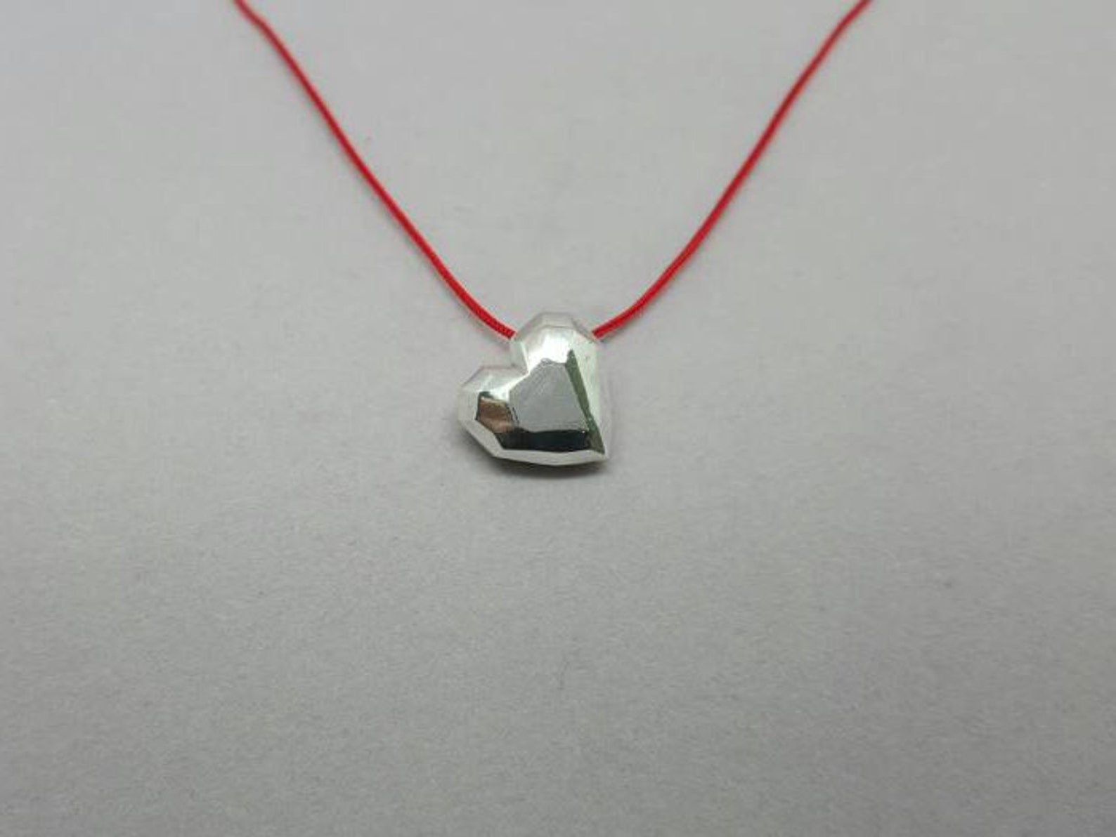 Solid Sterling Silver Heart Necklace Sterling Silver Puffy - Etsy