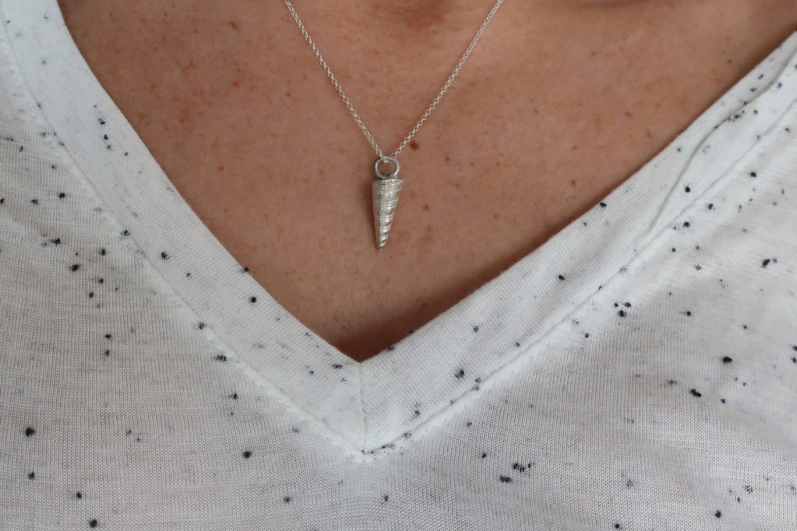 Sterling Silver Seashell Necklace Unicorn Horn Seashell - Etsy