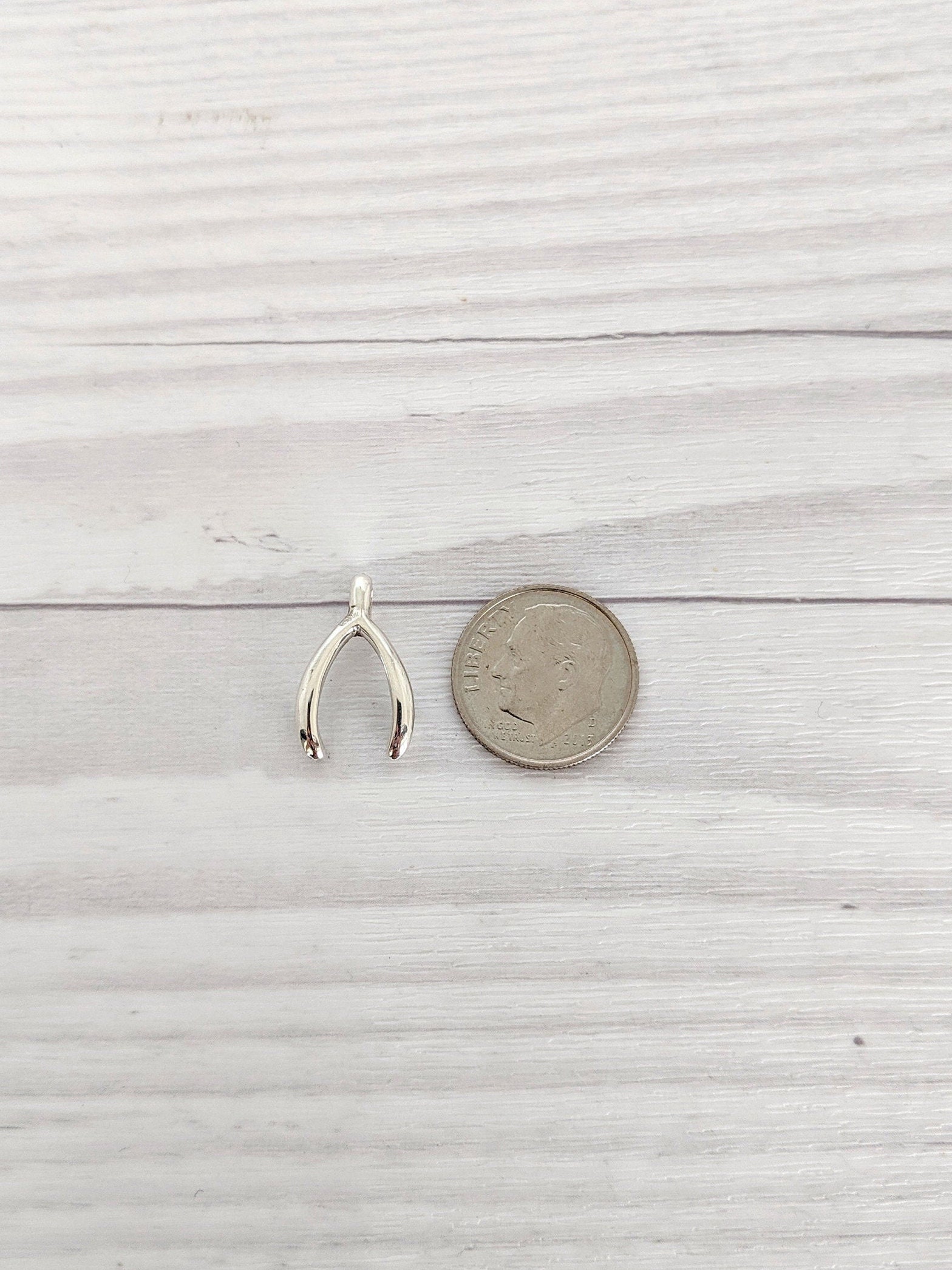 Sterling silver wishbone necklace Wishbone pendant | Etsy