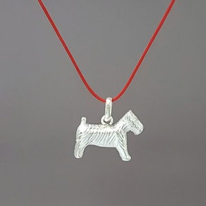 Solid Sterling Silver Dog Necklace Solid Schnauzaer Pendant Sterling ...